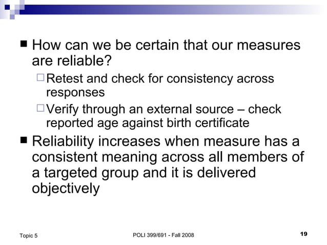 Concepts Operationalization And Measurement Ppt