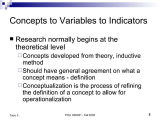 Concepts, Operationalization and Measurement | PPT