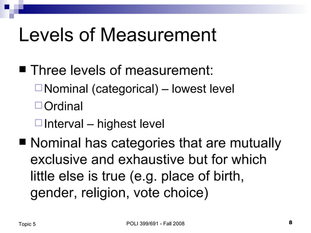 Concepts Operationalization And Measurement Ppt