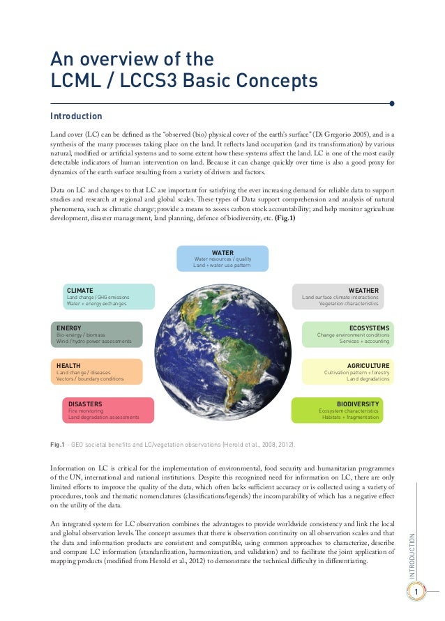 Land Cover Classification System: Classification concepts