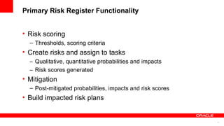Concepts and best practices for the risk register in primavera risk ...
