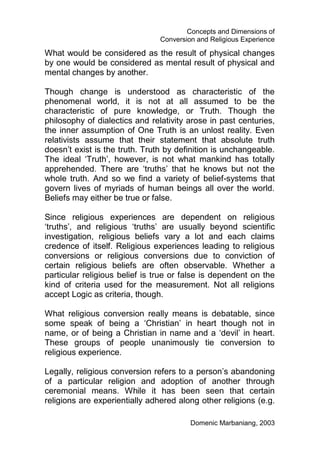 Concepts and dimensions of conversion | PDF