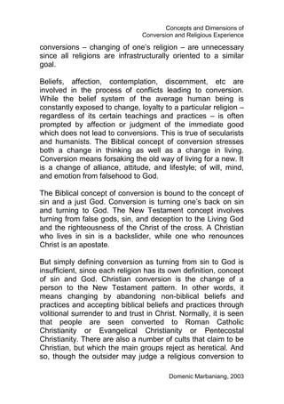 Concepts and dimensions of conversion | PDF