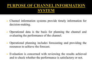 Concepts and elements of channel information system | PPTX