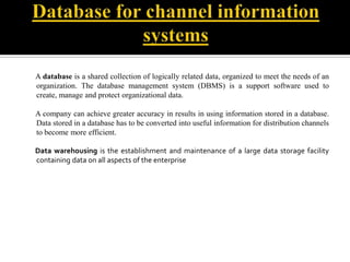 Concepts and elements of channel information system | PPTX