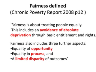 Equity workshop: Concepts and measurement of fairness of green ...