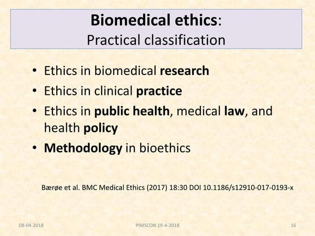 Concepts and principles of bioethics for the students of health ...