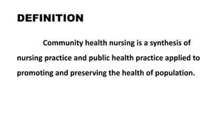 Concepts and scope of community health and community | PPTX