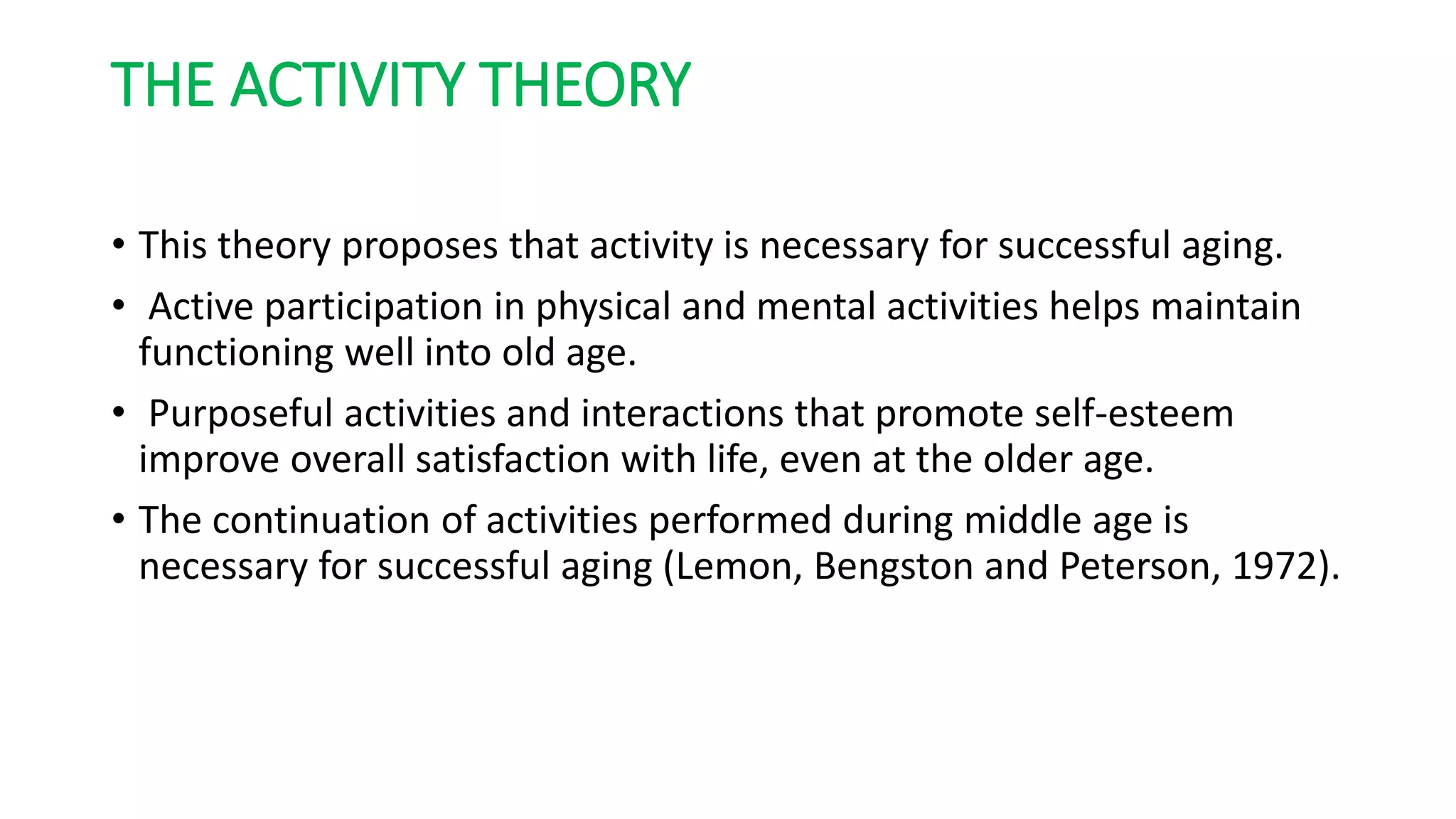 Concepts and theories of aging | PPTX