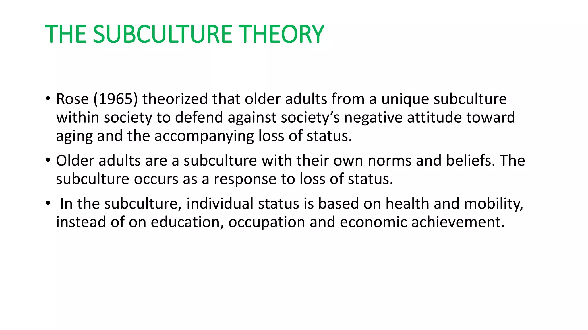 Concepts and theories of aging | PPTX