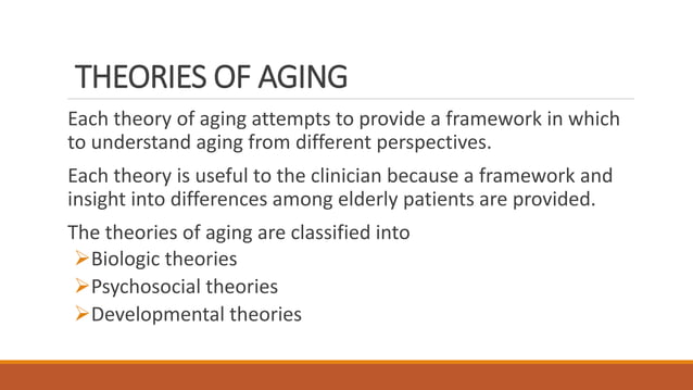 Concepts and theories of aging | PPTX