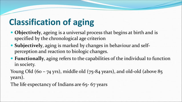 Concepts and theories of aging | PPTX
