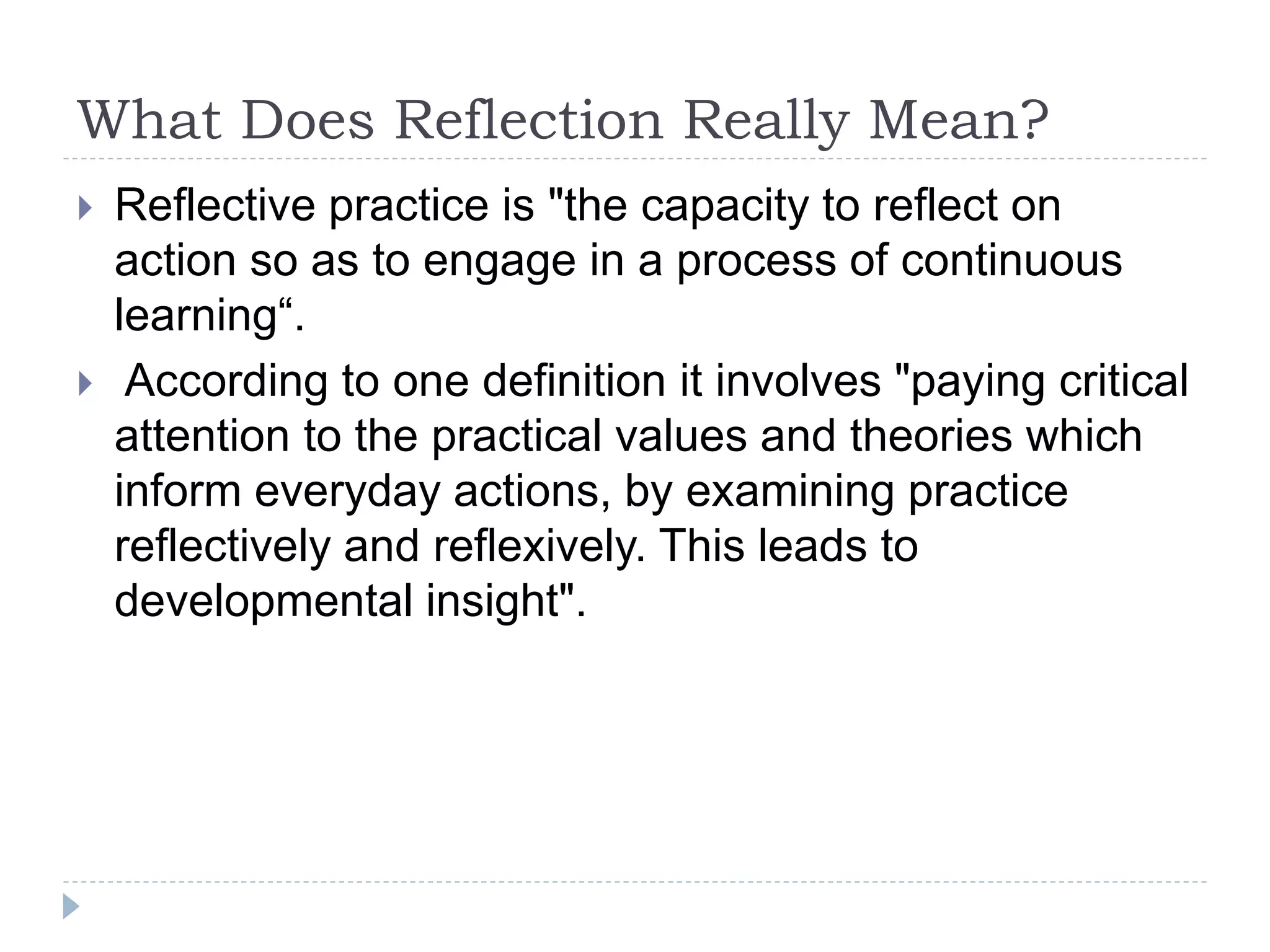 Concepts and theories of supervision and reflection | PPTX