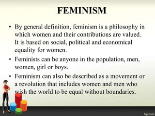 Concepts and various theoretical frameworks of feminism and mass media ...