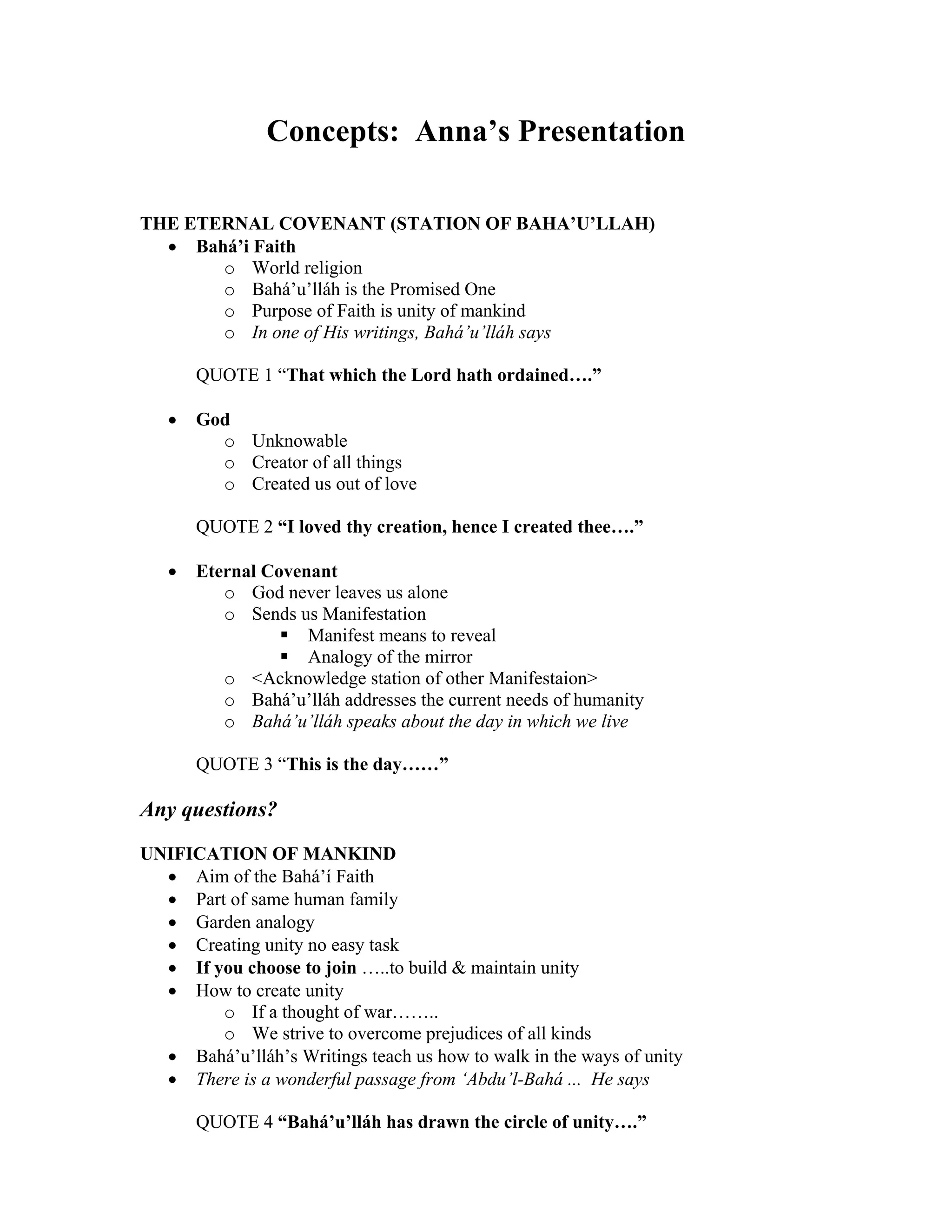 Concepts Annas Presentation | PDF