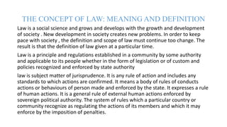 Concepts and features of law | PPTX