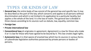 Concepts and features of law | PPTX