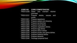 Core Competencies in Cookery NC II | PPTX