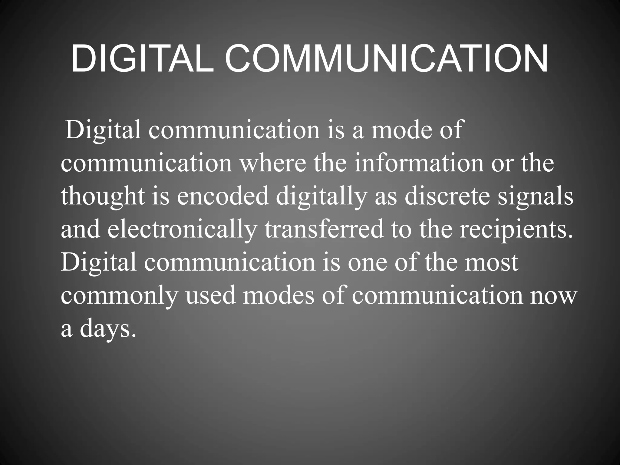 Concepts in digital communication | PPTX | Internet | Computing