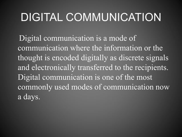 Concepts in digital communication | PPTX | Internet | Computing