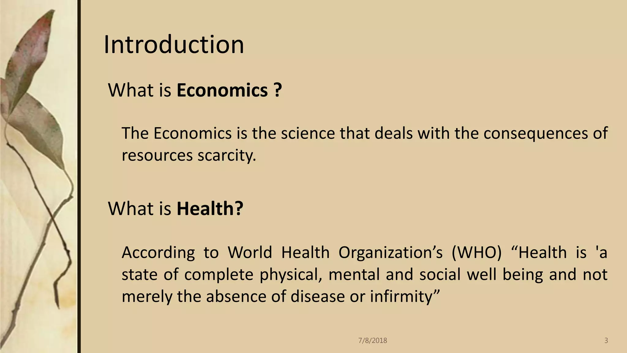 Concepts in health economics | PPTX
