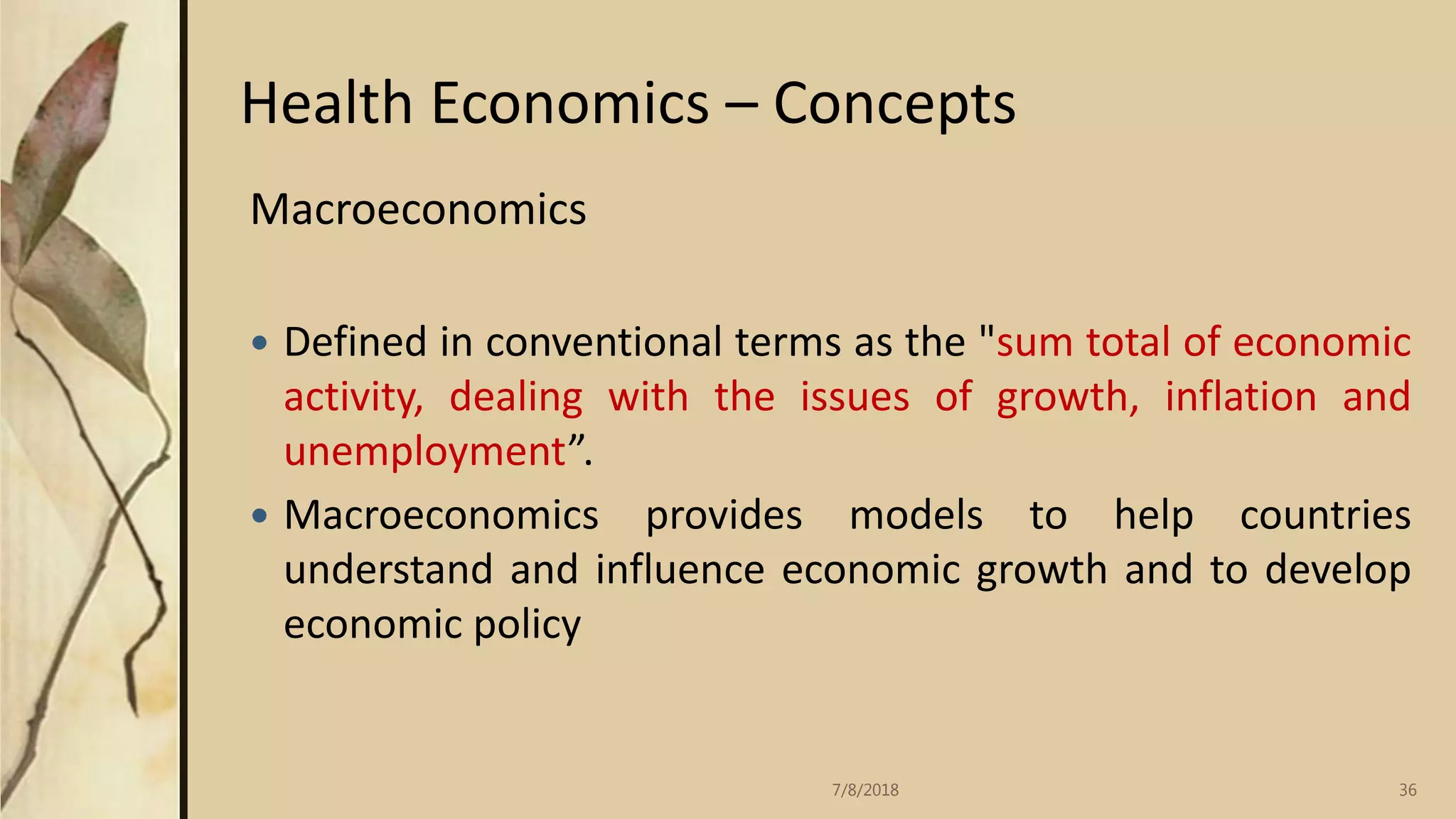 Concepts in health economics | PPTX