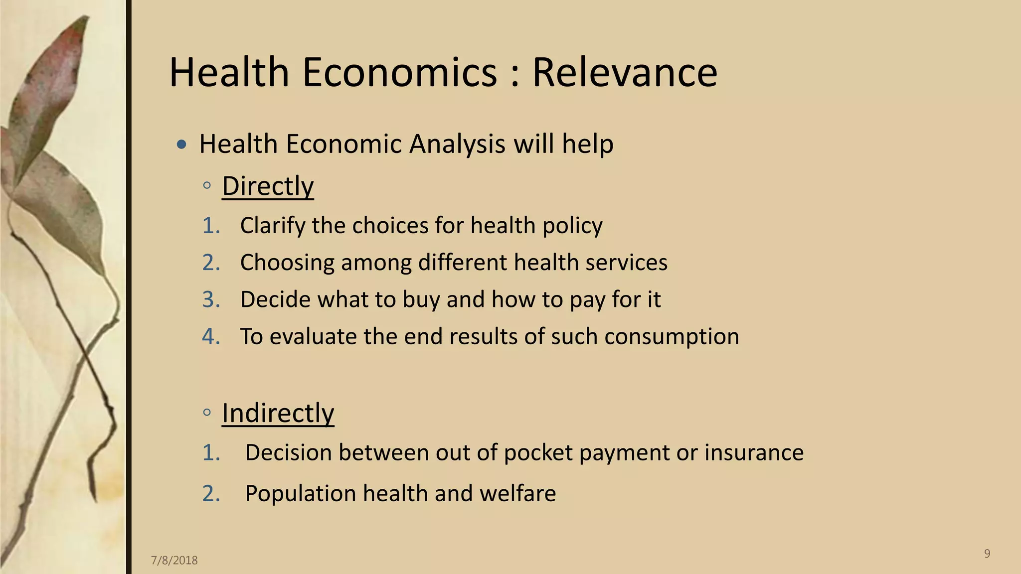 Concepts in health economics | PPTX