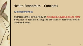 Concepts in health economics | PPTX
