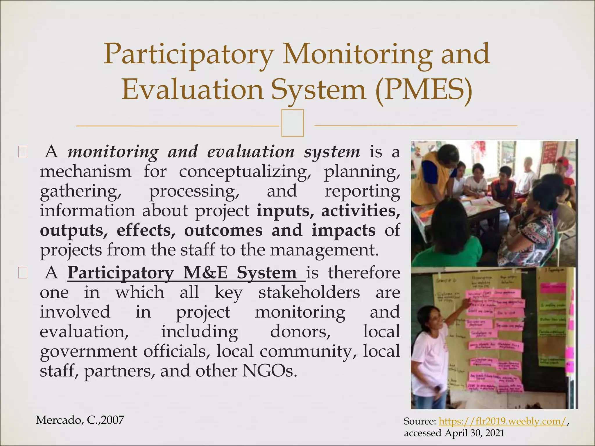 Concepts in Participatory Monitoring and Evaluation | PPT