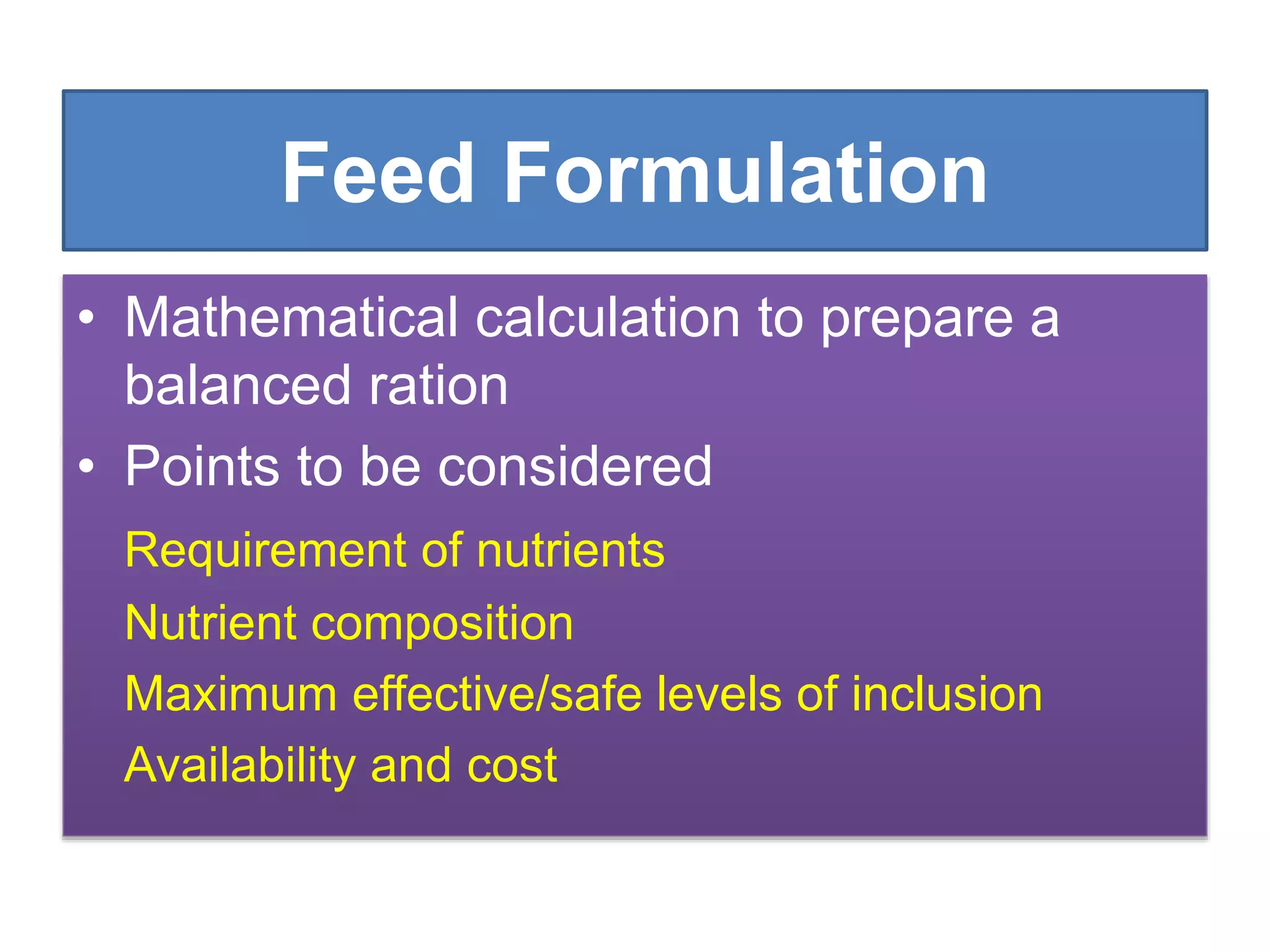Concepts in poultry feeding | PPTX