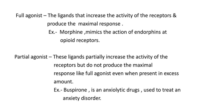 Concepts of agonist and antagonist receptors | PPTX