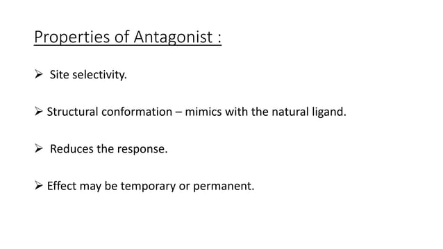 Concepts of agonist and antagonist receptors | PPTX