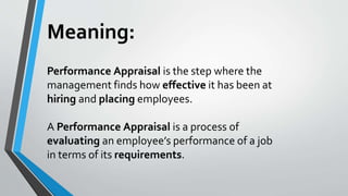 Concepts of appraisal and appraisal methods | PPTX