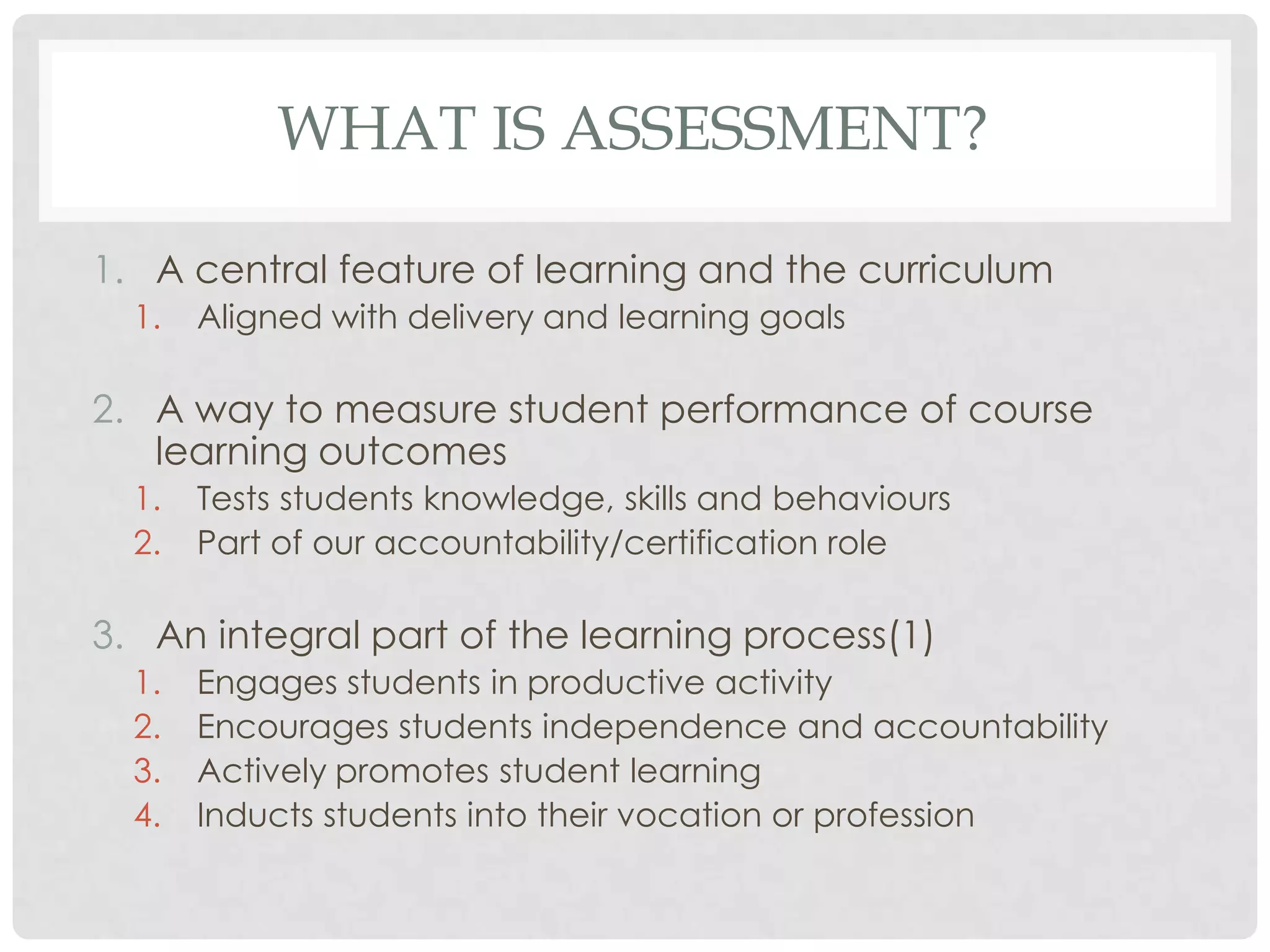Concepts of assessment | PPTX