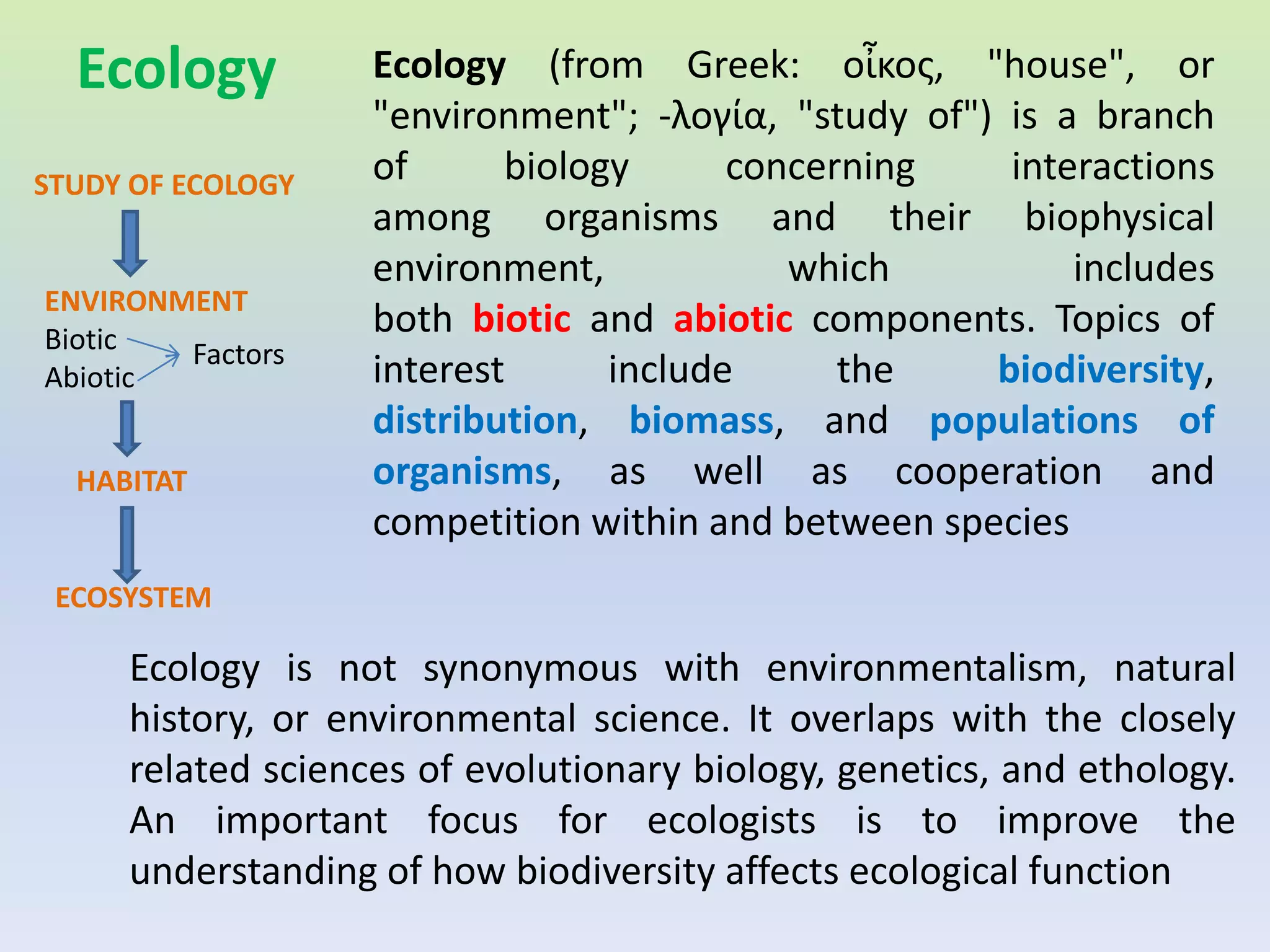 Concepts of biosphere, ecosystem, biome, ecotone, community and ecology ...