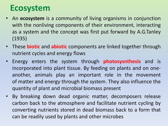 Concepts of biosphere, ecosystem, biome, ecotone, community and ecology ...