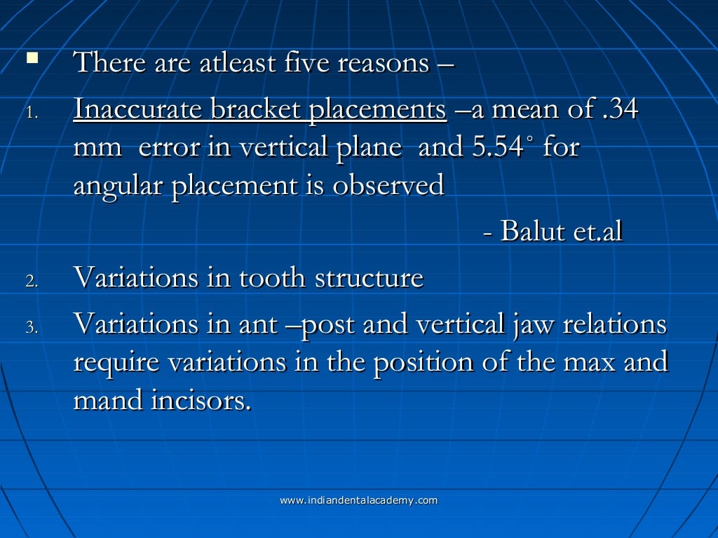 Concepts of orthodontic bracket positioning techniques / fixed orthod…