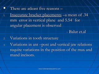 Concepts of bracket positioning techniques | PPT