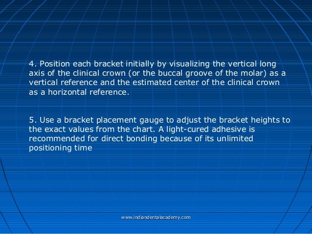 Concepts of bracket positioning techniques