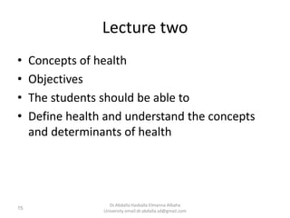 Concepts of Community Health | PPTX