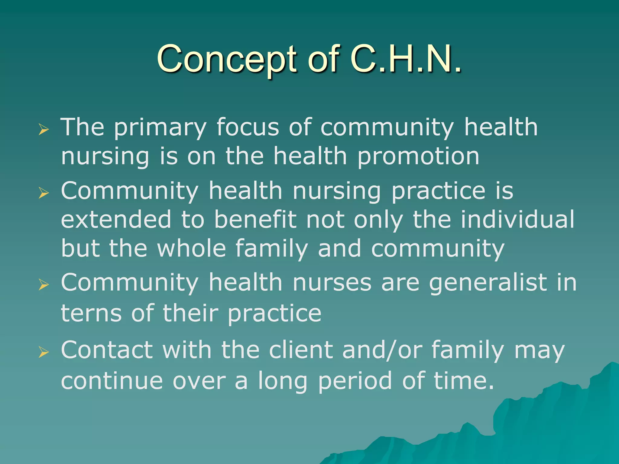 Concepts of community health and community health nursing | PPTX