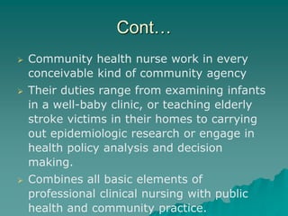 Concepts of community health and community health nursing | PPTX