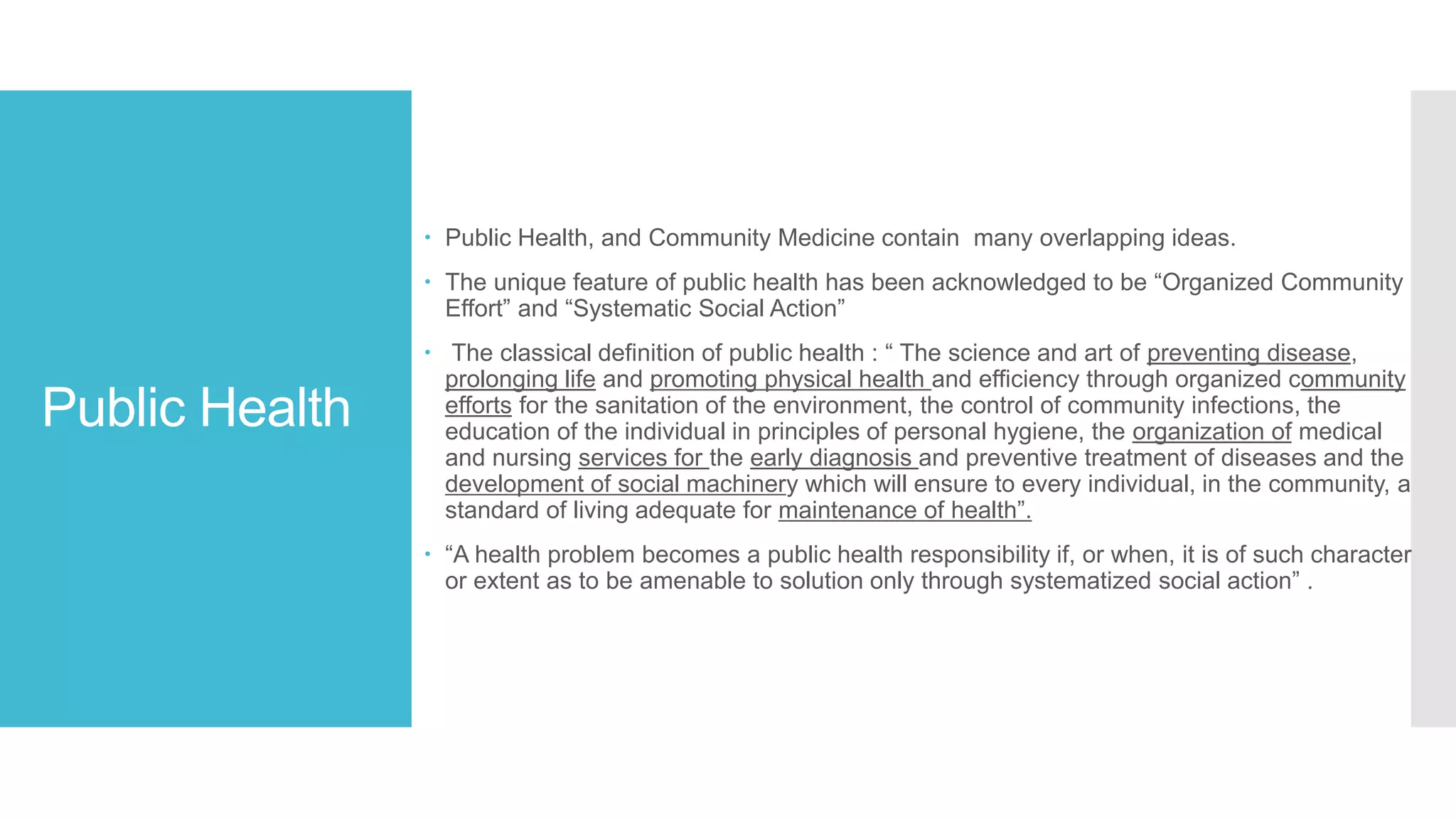 Concepts of Community med & Public health | PPTX