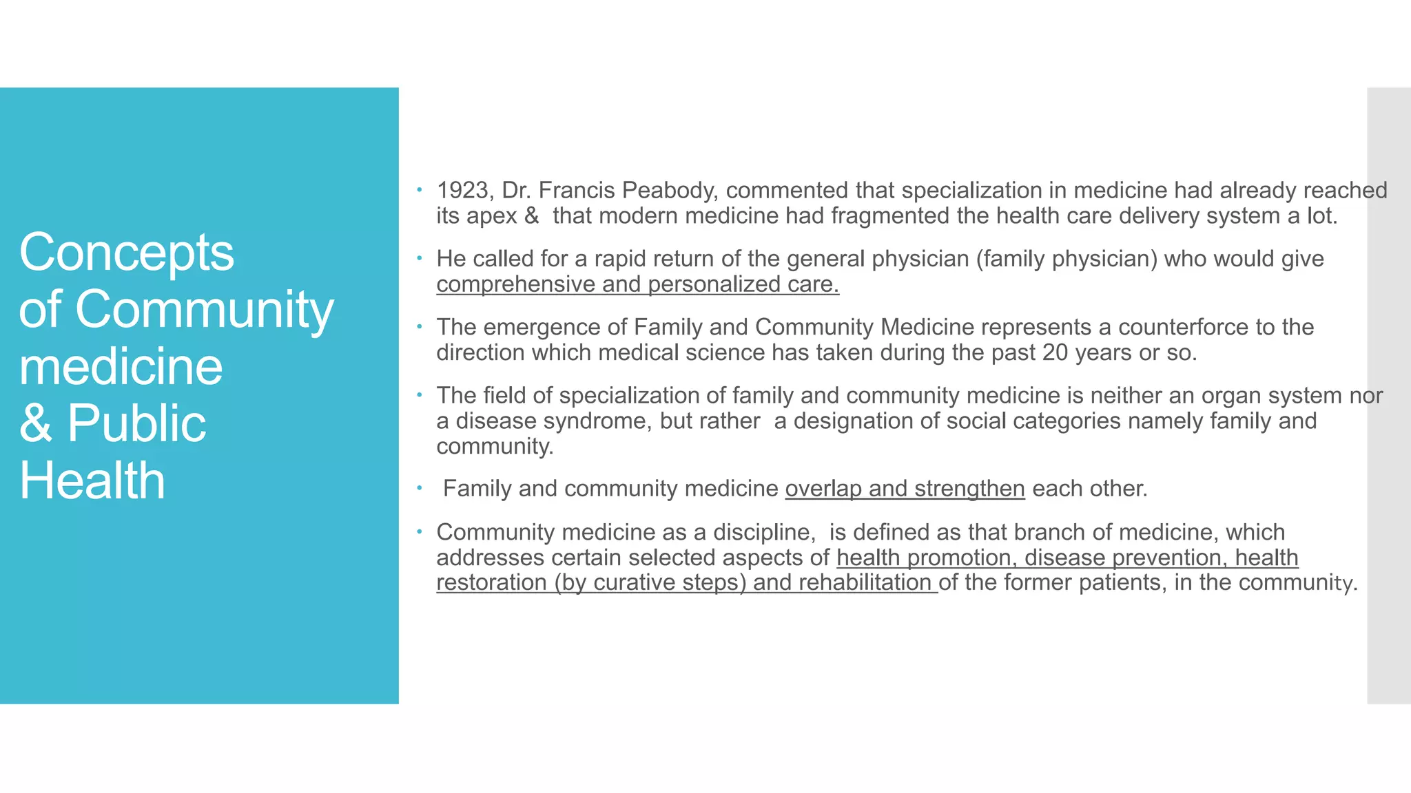 Concepts of Community med & Public health | PPTX