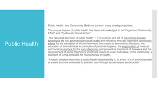 Concepts of Community med & Public health | PPTX