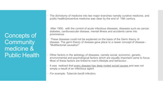 Concepts of Community med & Public health | PPTX