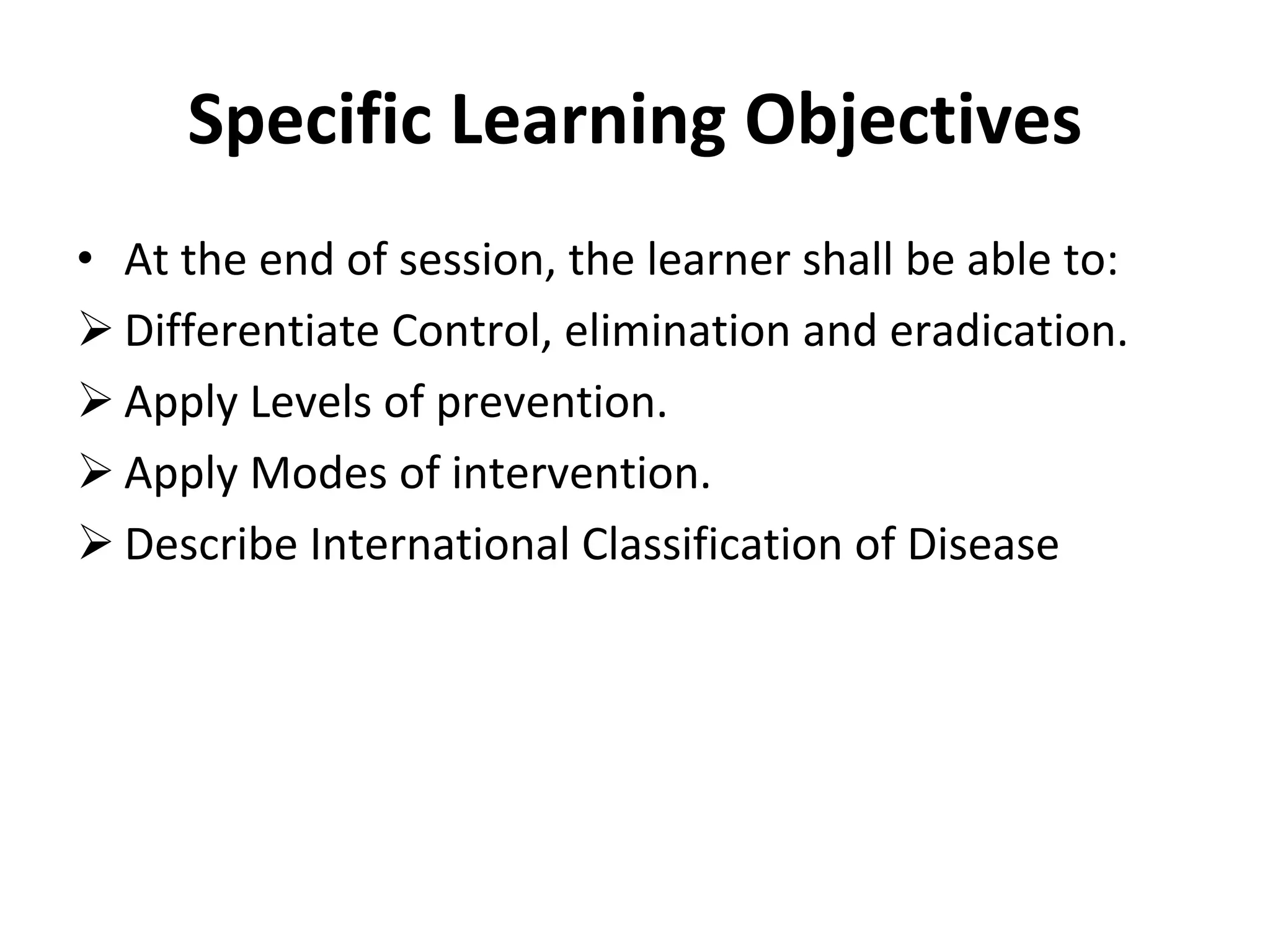 Concepts of control & prevention of diseases | PDF