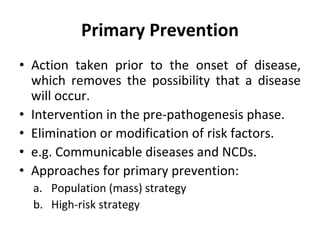 Concepts of control & prevention of diseases | PDF