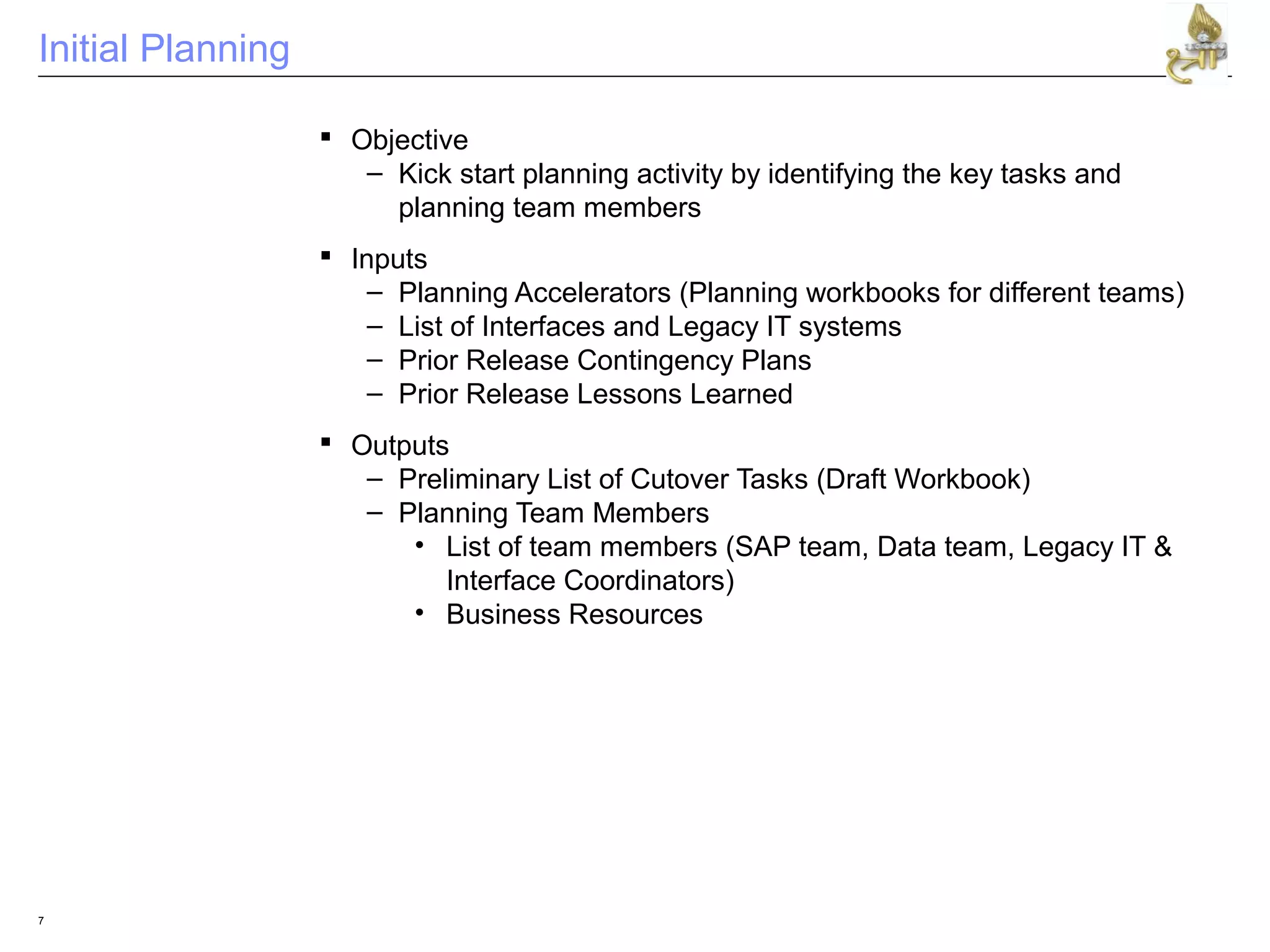 Concepts of cutover planning and management | PPT