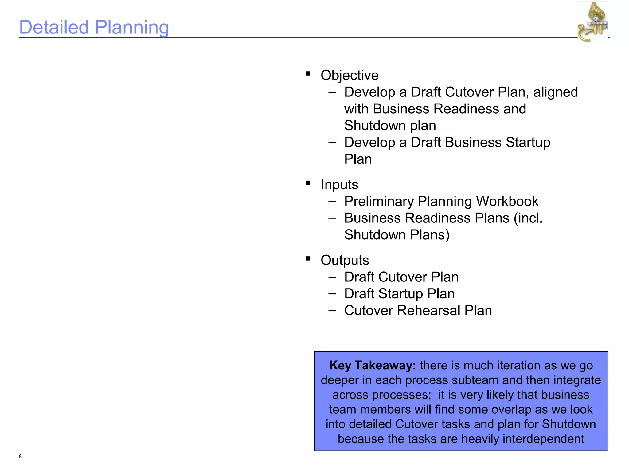 Concepts of cutover planning and management | PPT